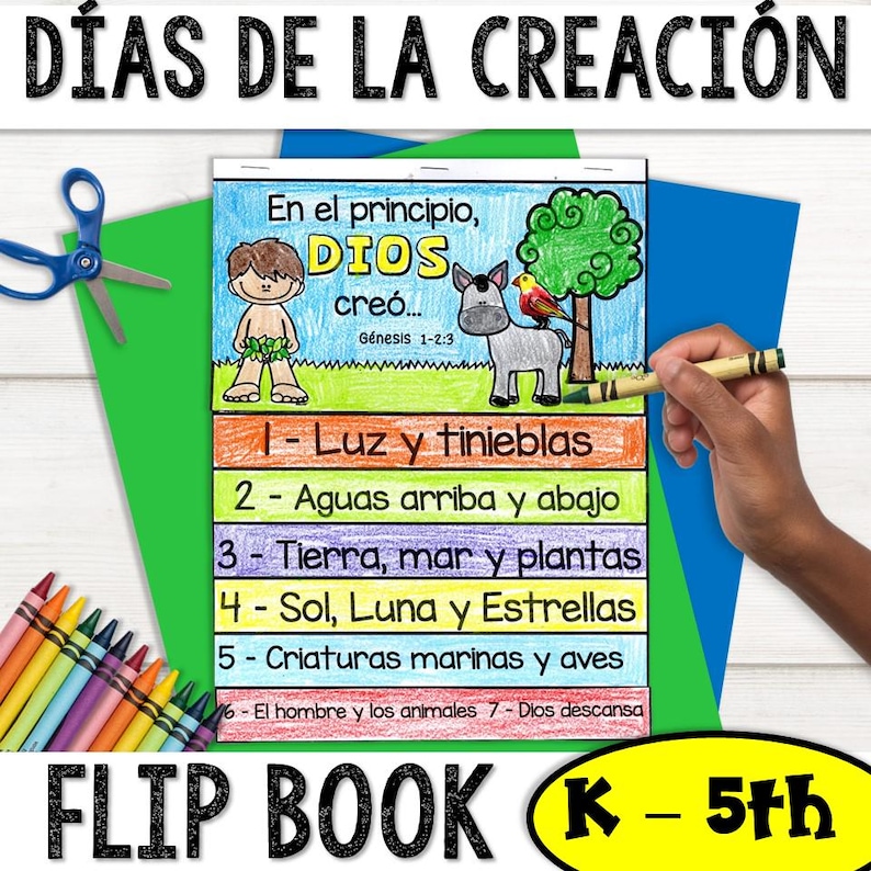 Days of Creation SPANISH Bible Story Craft Flip Book | En Español ...