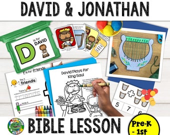 David and Jonathan and Saul Bible Story Craft | King David Bible ...