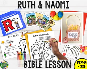 Ruth and Naomi Bible Story Sequencing Activities for Kids, Homeschool ...