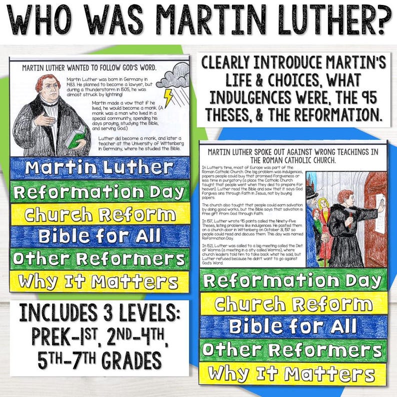 Reformation Day Sunday School Activity | Martin Luther Reformation ...