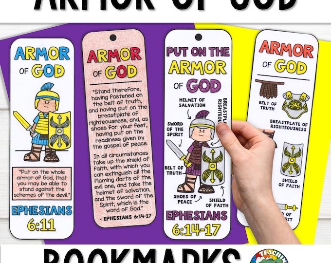 Armor of God Printable Coloring Bookmarks, Ephesians 6, Sunday School ...