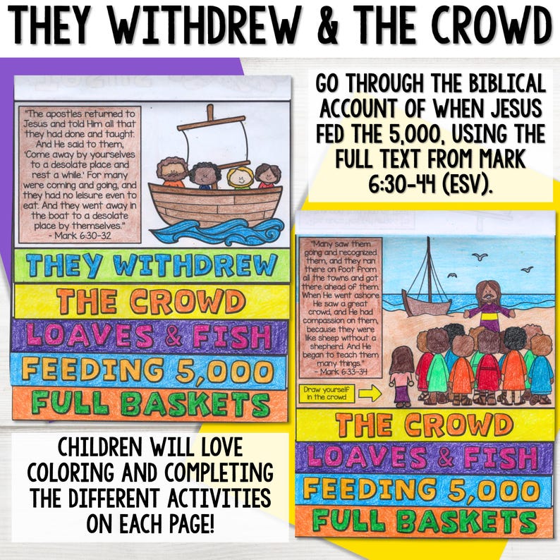 Jesus Feeds the 5,000 Bible Story Flip Book | Loaves & Fish Miracle ...