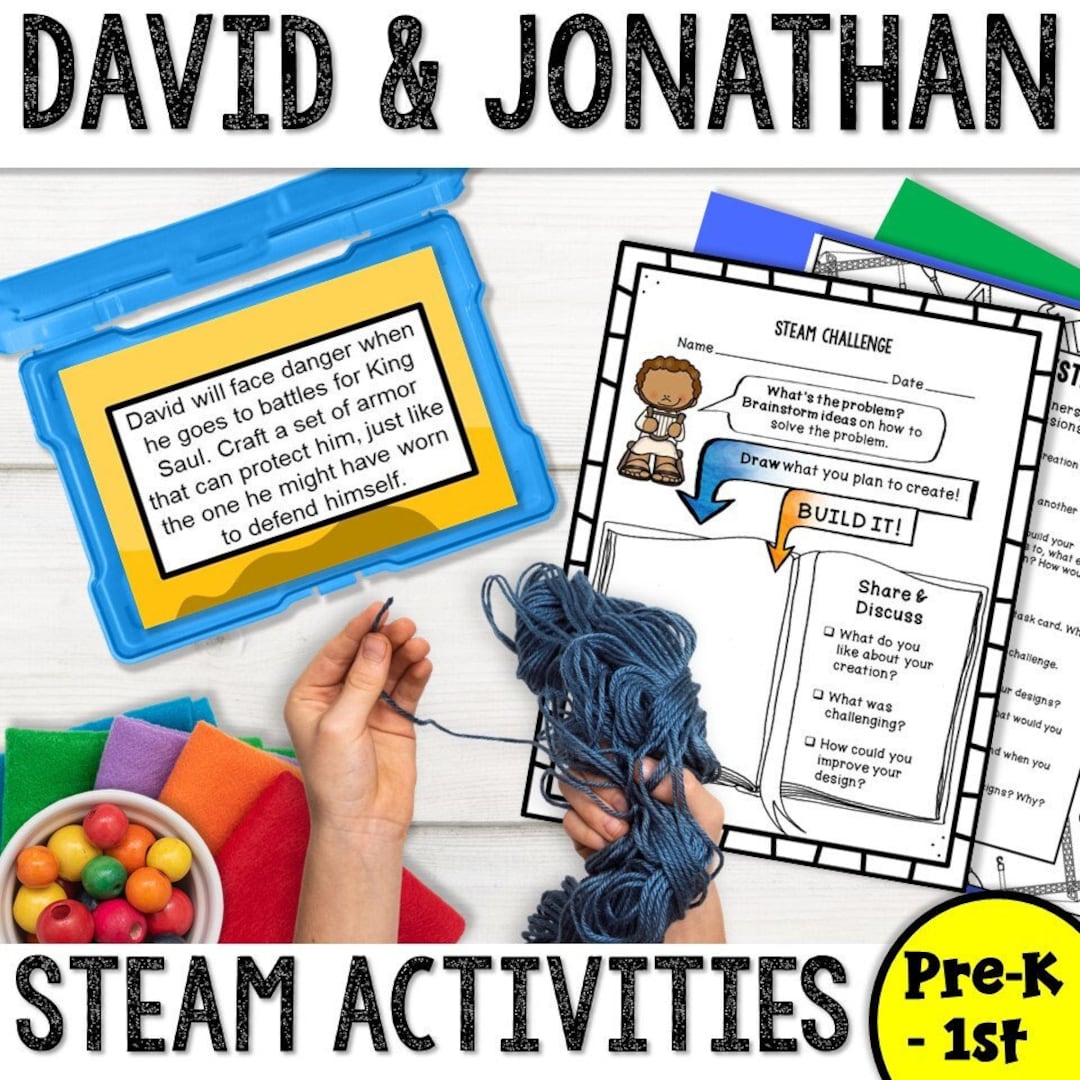 David Jonathan Saul Bible STEAM STEM Activity Christian Sunday School ...