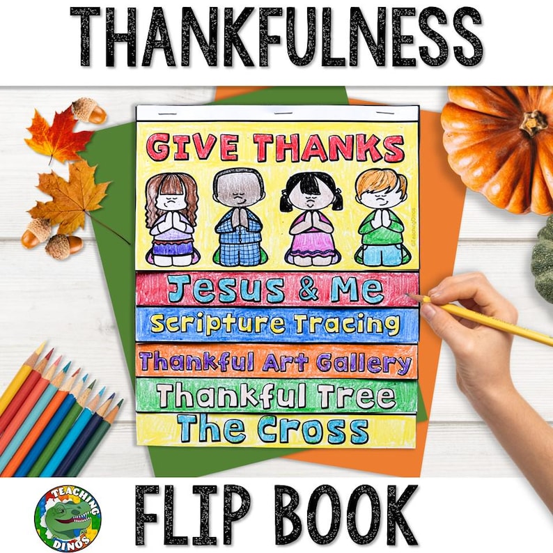 Thanksgiving Christian Craft Thankfulness Bible Activity Flip Book ...