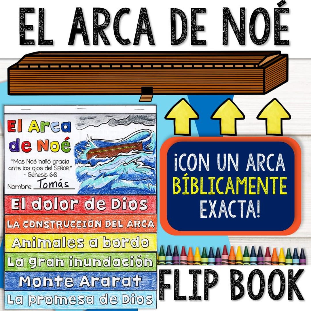 Noah's Ark Craft SPANISH | Bible Story Flip Book | Bible Lesson Sunday ...