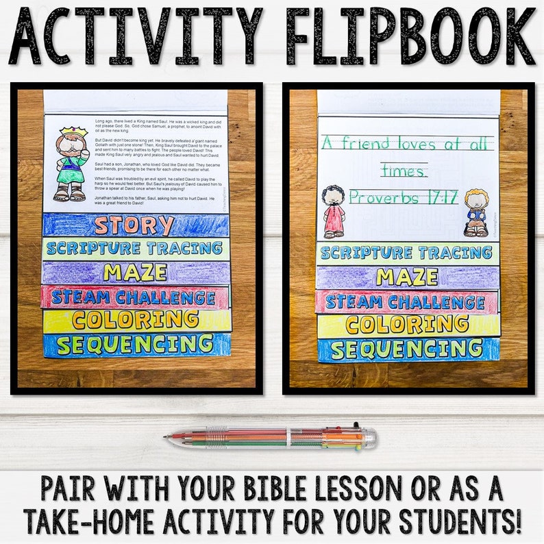 David and Jonathan and Saul Bible Story Craft | King David Bible ...