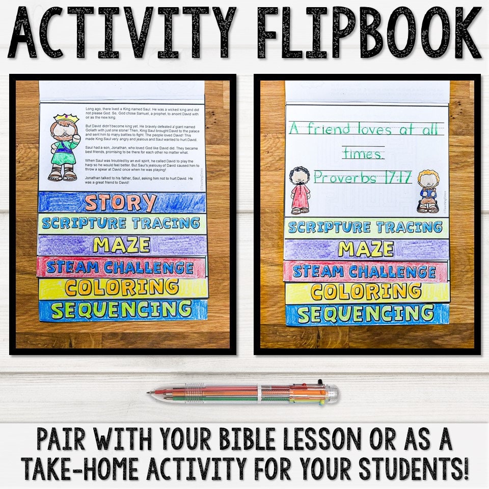 David and Jonathan and Saul Bible Story Craft | King David Bible ...