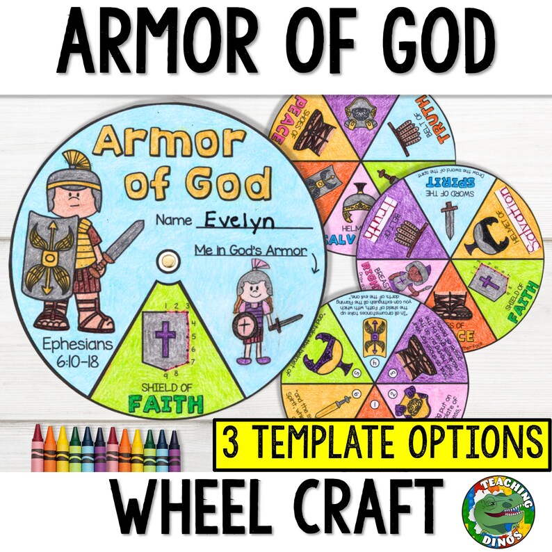 Armor of God Bible Craft Coloring Wheel Activity | Christian Sunday ...