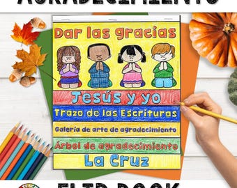 Thanksgiving SPANISH Christian Bible Craft Activity Flip Book | Sunday ...