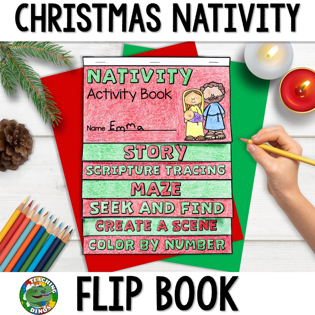 Christmas Nativity Birth of Jesus Bible Story Activity Flip Book ...
