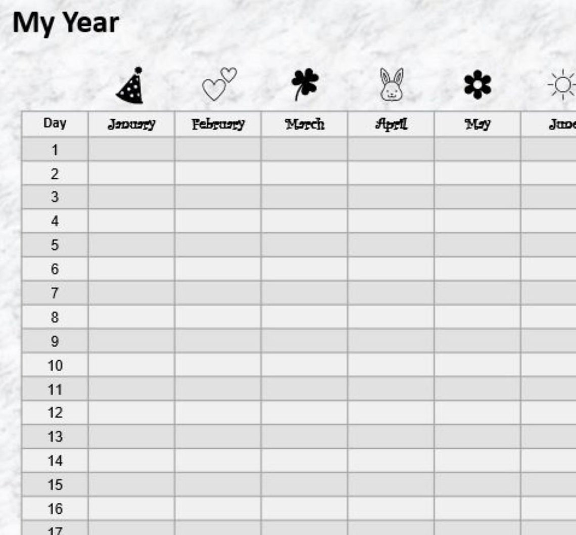 3 Files - Year at a Glance, Week at a Glance & Big Goal Planners - Etsy