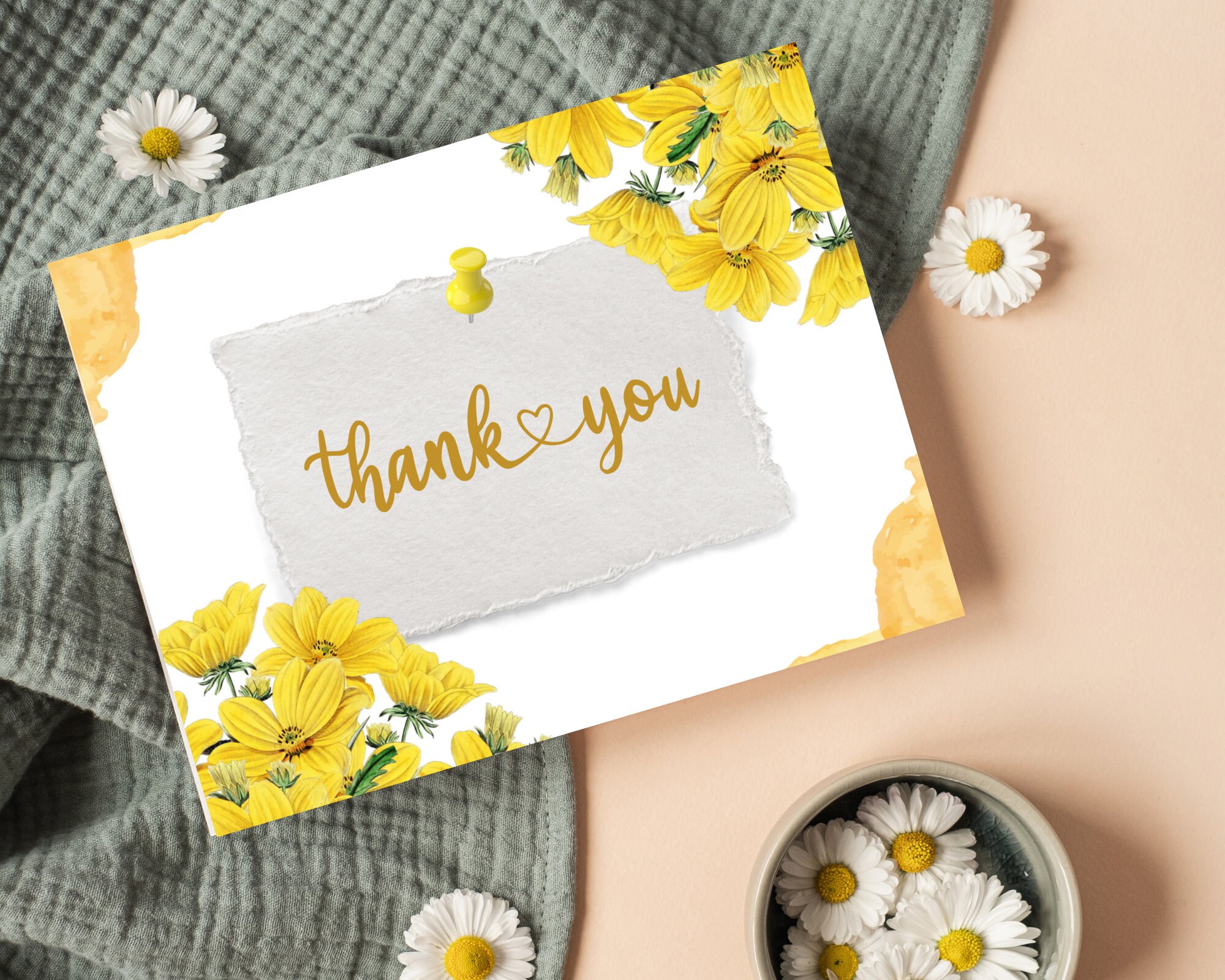 Modern Thank You Card Template, Thank You Card Printable, Thank You ...
