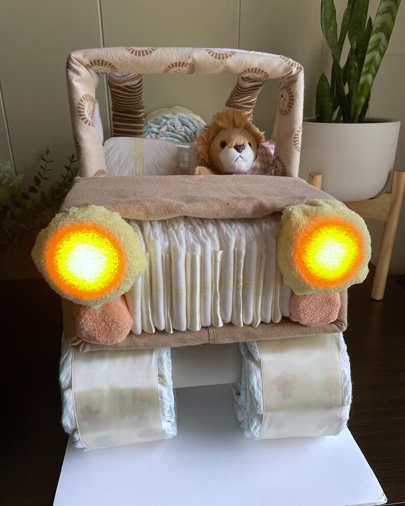 Little Lion Diaper Jeep W/ Working Headlights - Etsy