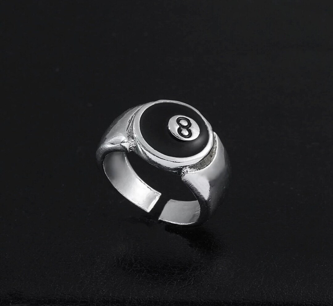 Adjustable 8 Ball Ring Billiard Ball Vintage Ring - Etsy