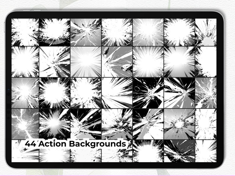 65 Procreate Shounen Action Manga Comic Brushes and Background Stamps ...