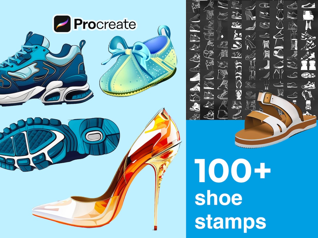 102 Procreate Shoe Stamps – Realistic Brush Set (digital Download) - Etsy