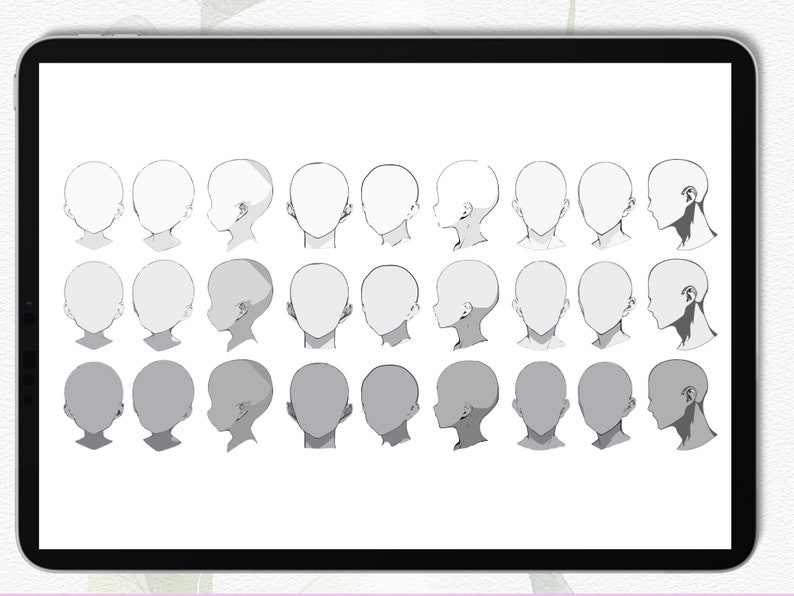 Procreate Anime Face Stamp Brush Set, 125+ Eyes, Mouth, Head (digital ...