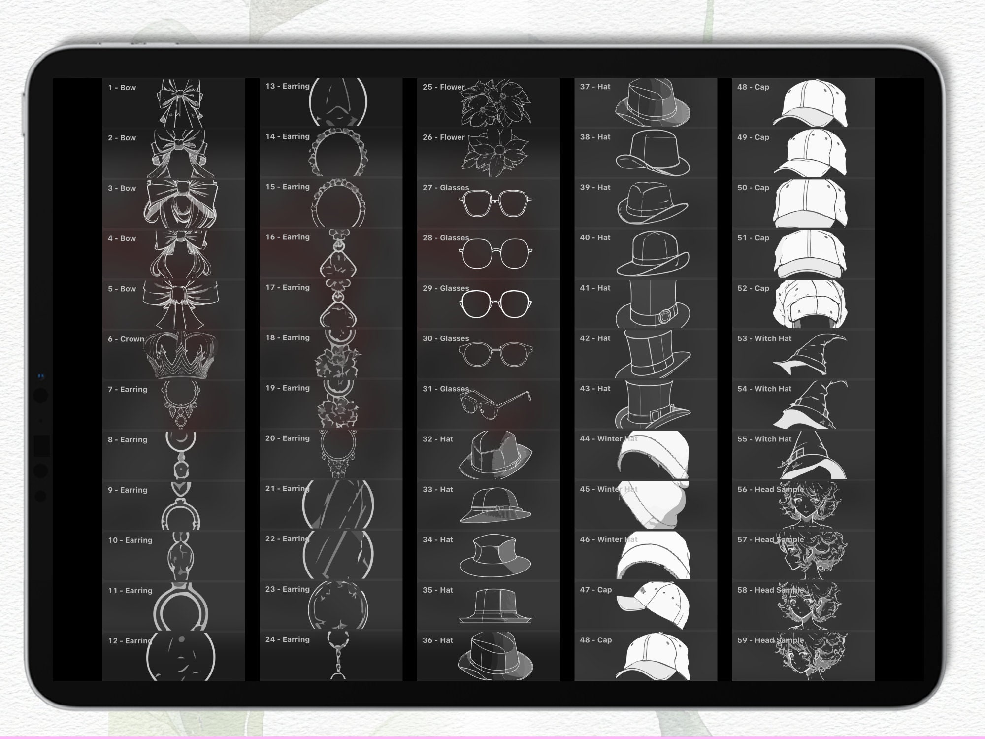 Procreate Hats & Accessory Stamps Detailed Easy Hats - Etsy