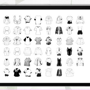 105 Procreate Anime Style Clothing - Detailed Realistic Easy Brushes ...