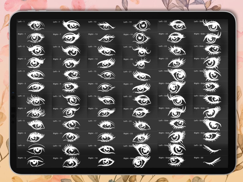 Eye Stamps for Procreate Detailed Easy Eyes With Lashes - Etsy