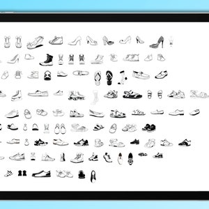 102 Procreate Shoe Stamps - Detailed Easy Sneakers, Slippers, Dress ...