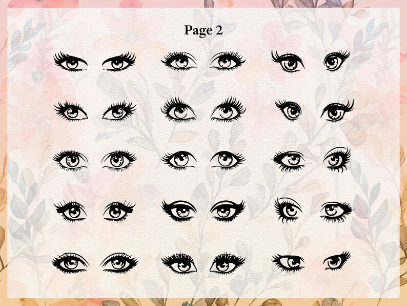Eye Stamps for Procreate Detailed Easy Eyes With Lashes Realistic Anime ...