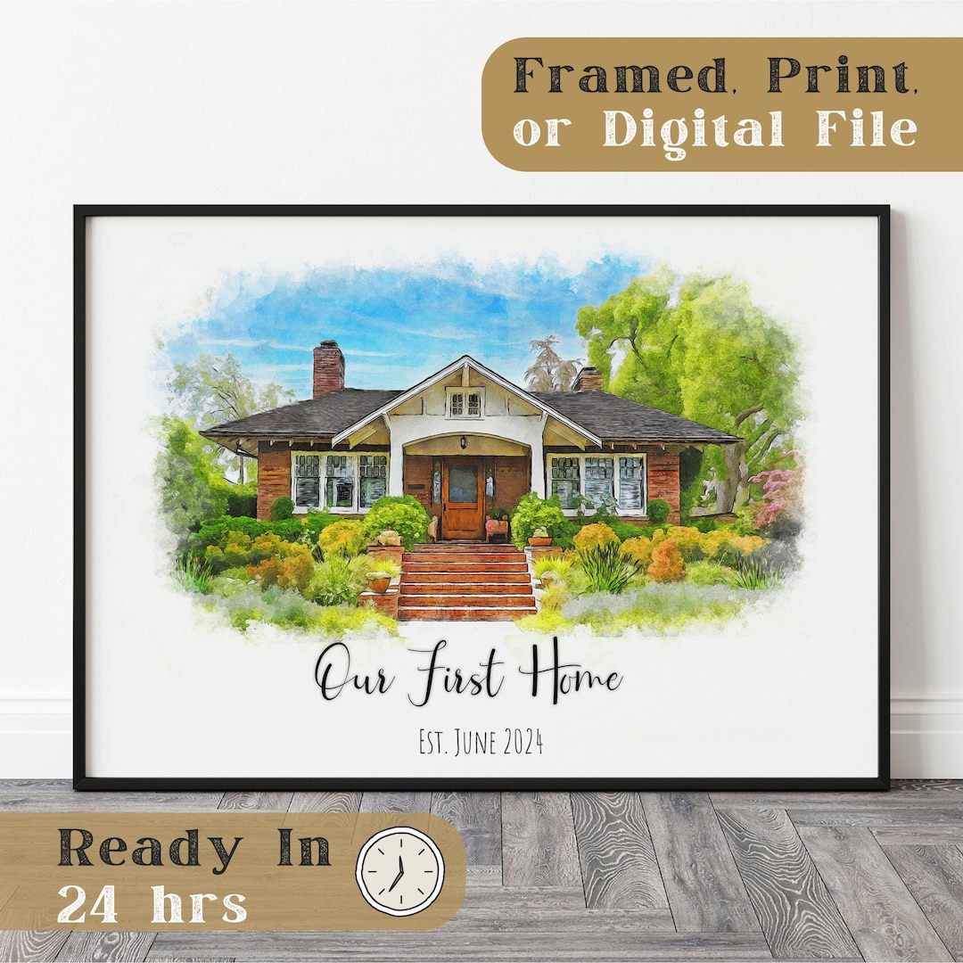 Realtor Closing Gift | Watercolor House Painting From Photo | First ...