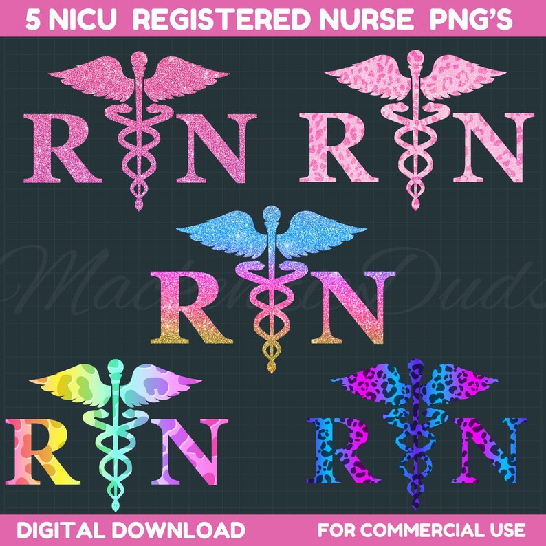 Nurse Caduceus PNG: Pastel Gradient RN Designs (digital Download) - Etsy