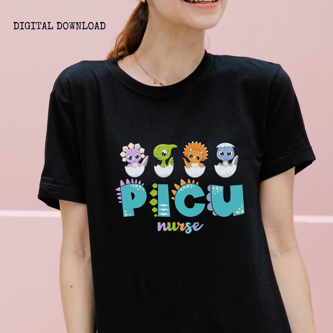 Dinosaur PICU Nurse PNG, PICU Nurse Sublimation Designs, Pediartic ...