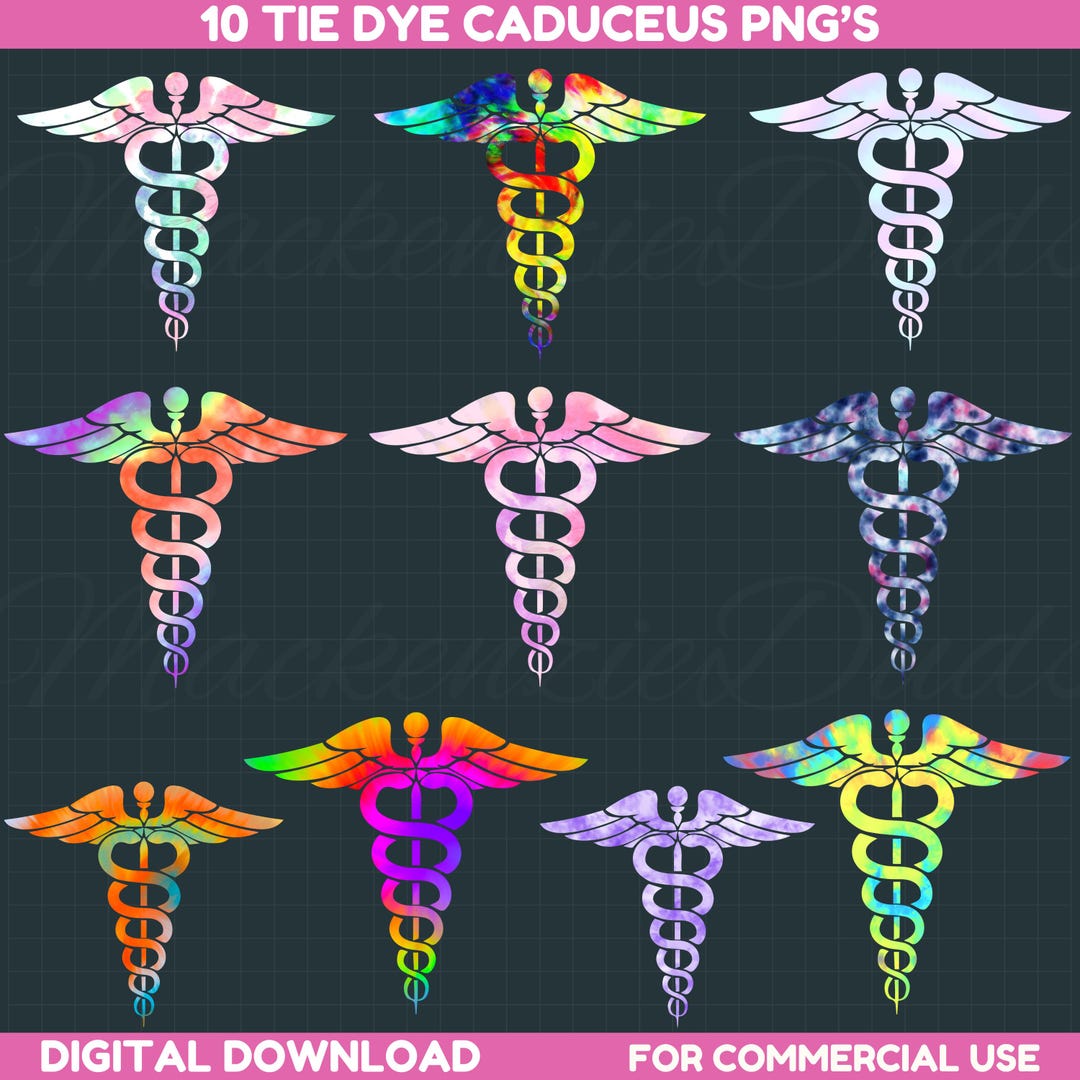 Tie Dye Caduceus PNG: Medical Nurse Doctor Design (digital Download) - Etsy
