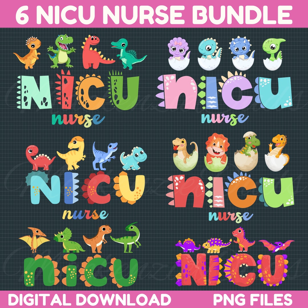 Cute NICU Nurse Dinosaur PNG, Pediartic Nurse Printable, NICU Nurse ...