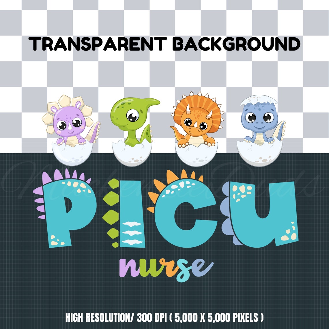 Dinosaur PICU Nurse PNG, PICU Nurse Sublimation Designs, Pediartic ...