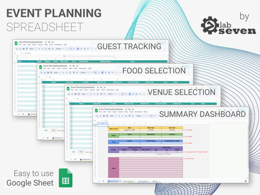 Event Planning Spreadsheet (google Sheet) - Etsy