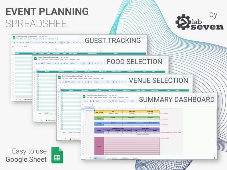 Event Planning Spreadsheet (google Sheet) - Etsy