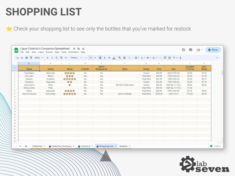 Liquor Collector's Companion Spreadsheet (google Sheet) - Etsy