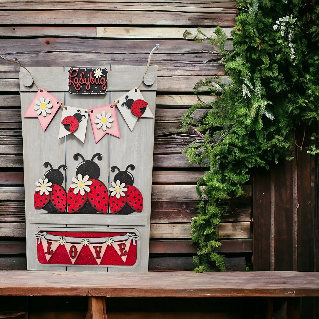 Ladybug Insert for Pallet Sign, Lattice Door Hanger or Breadboard Sign ...