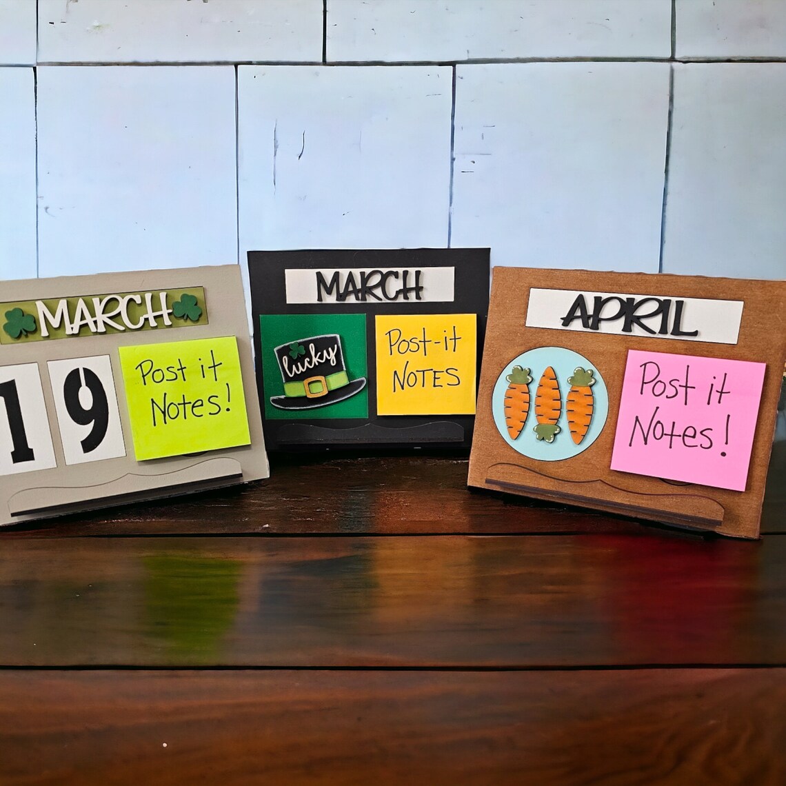 Interchangeable Desk Calendar, Post-it Note & Pen Holder - Etsy