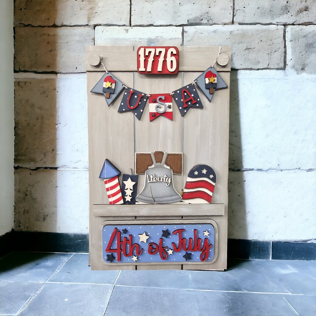 Fourth of July Insert for Pallet Sign, Lattice Door Hanger or ...