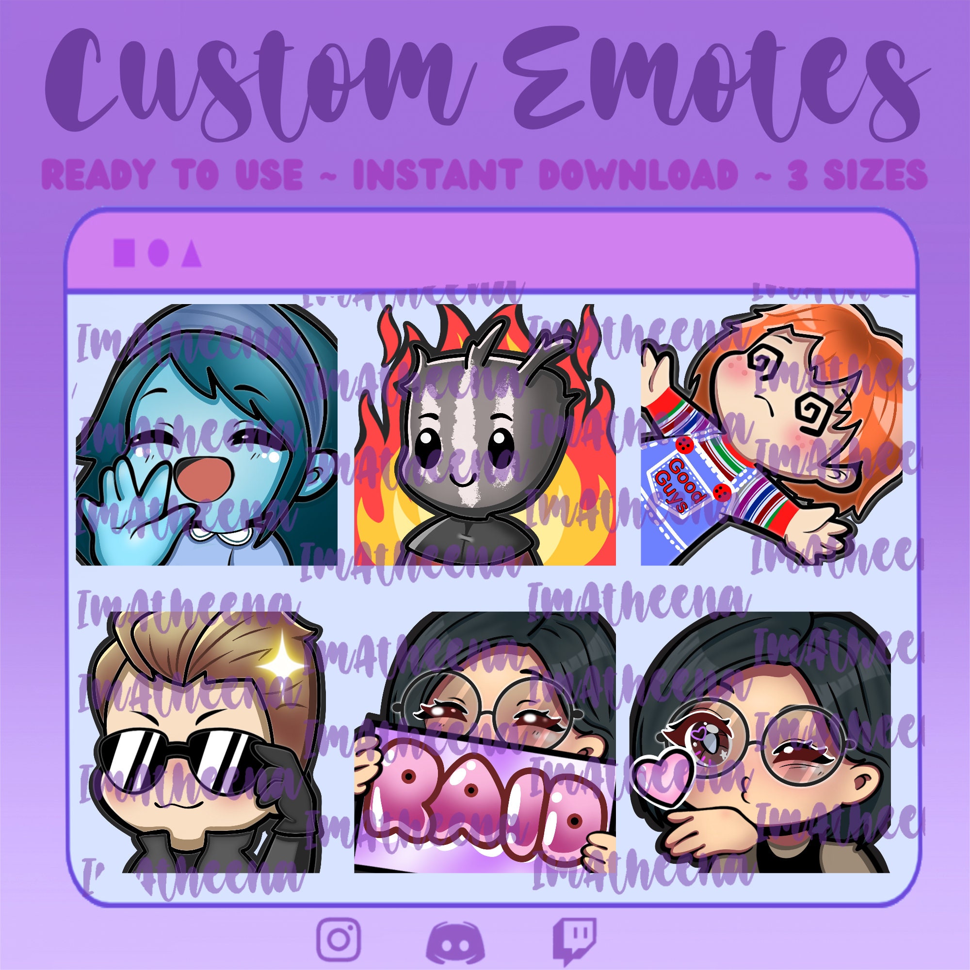 CUSTOM Emotes Twitch Discord Youtube Emote Commission - Etsy