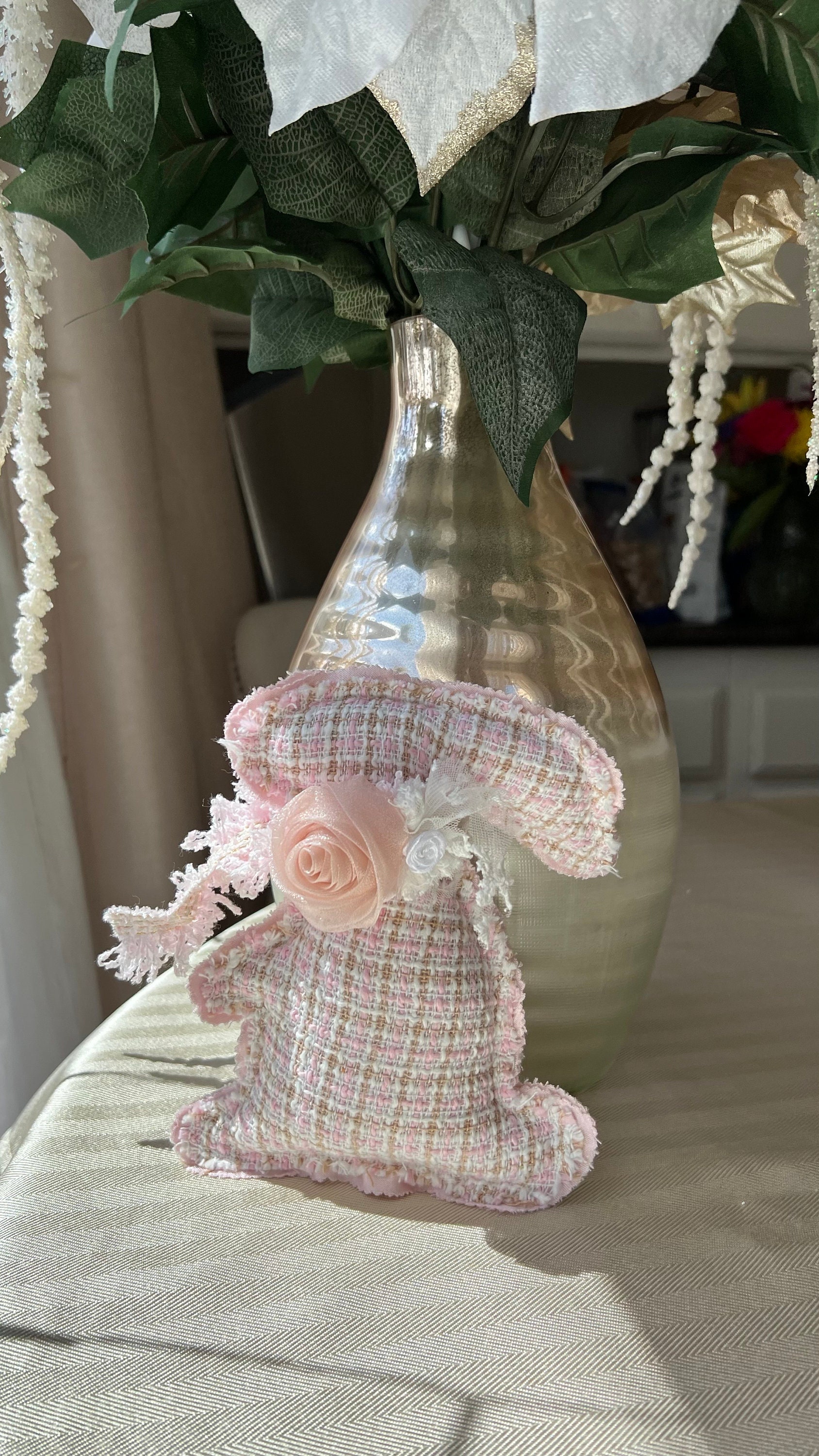 Stuffed Easter Bunny, Fabric Easter Bunny , Spring Tiered Tray Decor ...