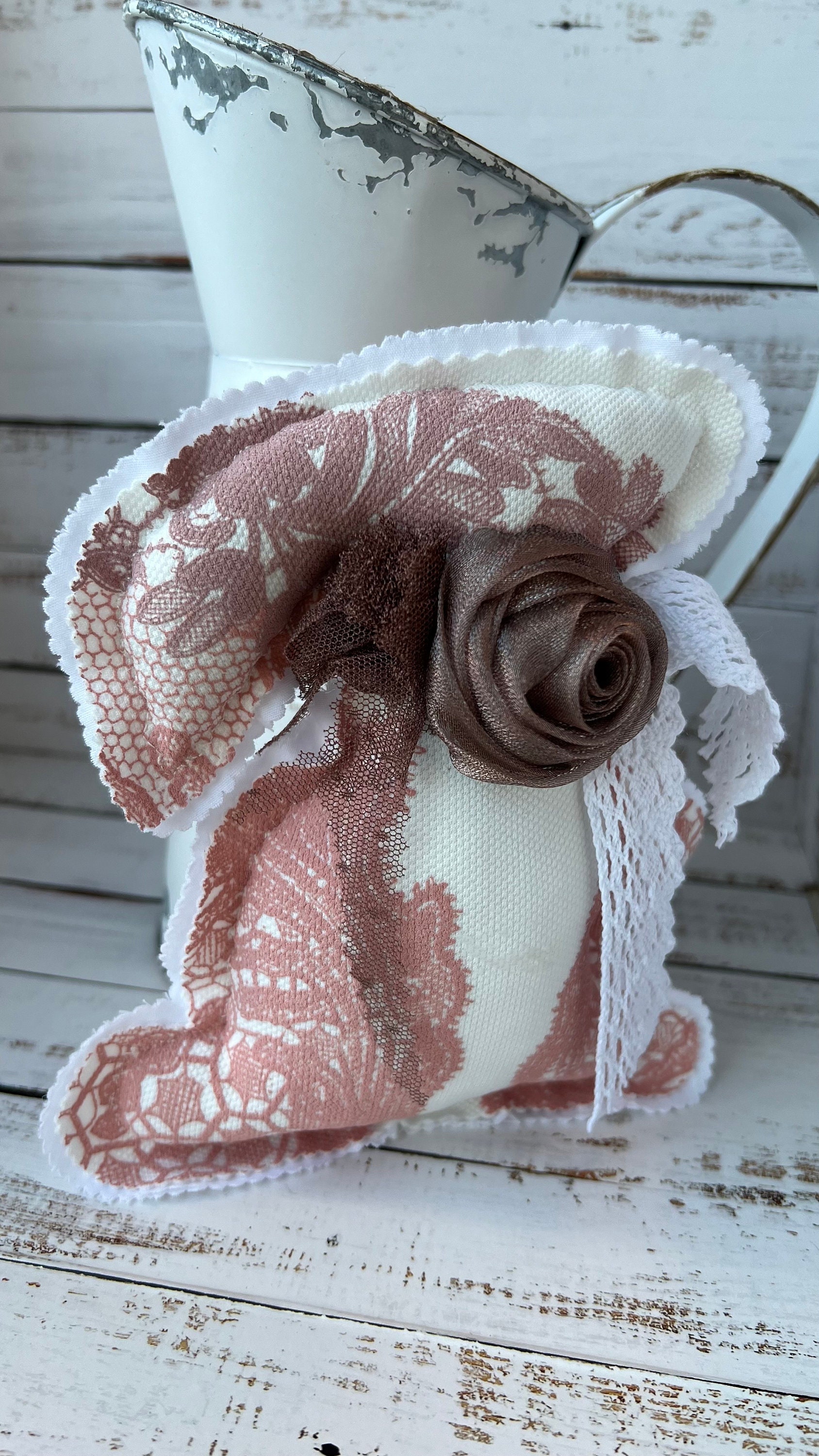 Fabric Easter Bunny,stuffed Bunny, Farmhouse Bunny, Bowl Filler, Bunny ...