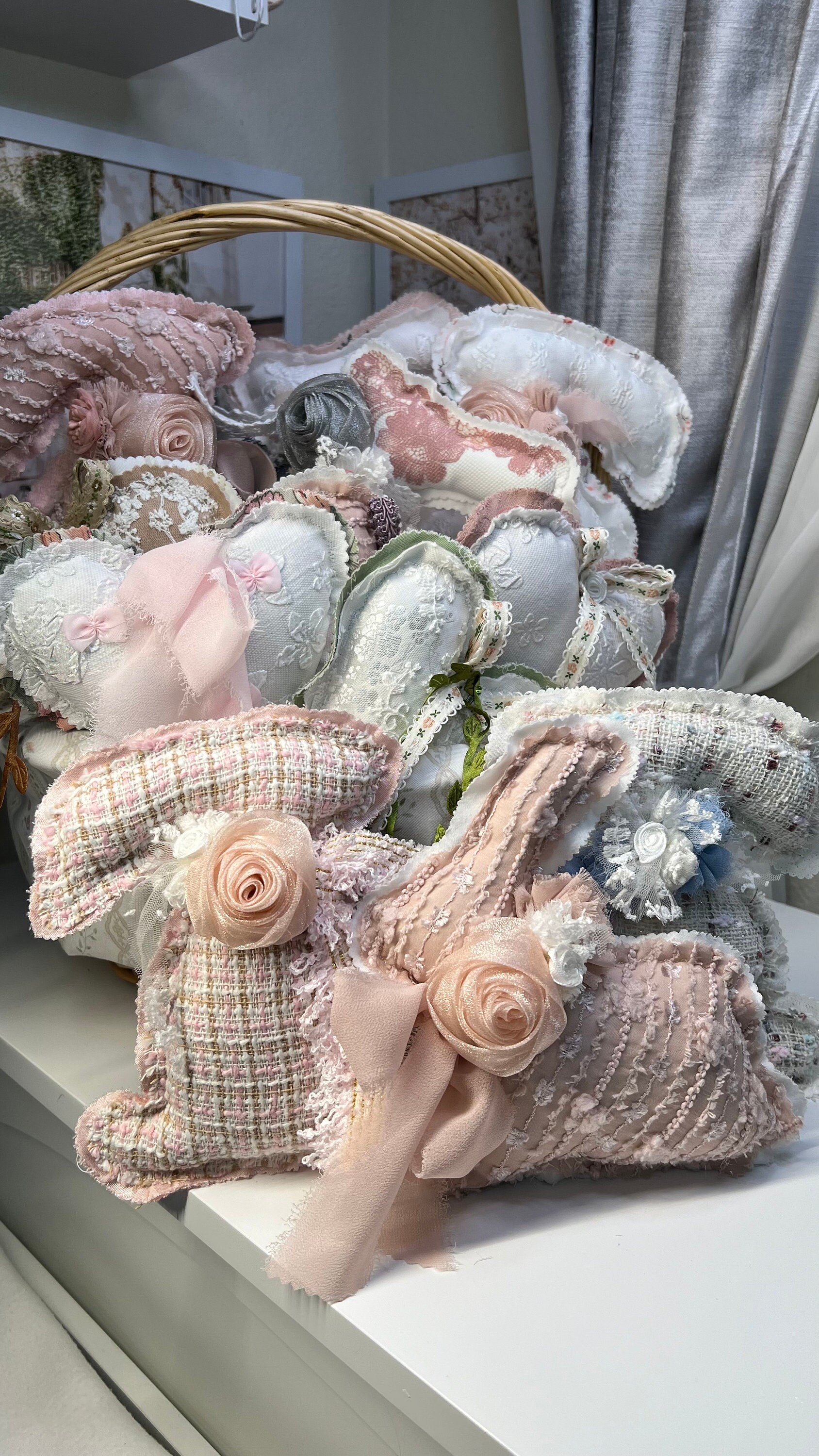 Stuffed Easter Bunny, Fabric Easter Bunny , Spring Tiered Tray Decor ...