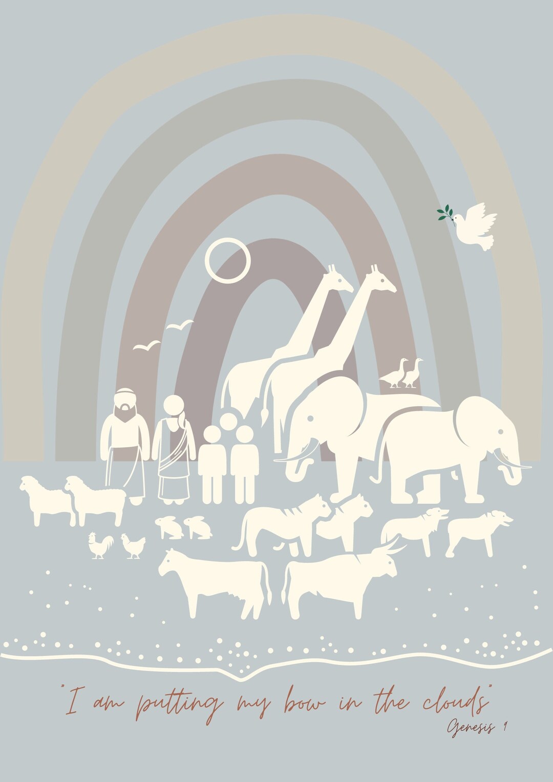 Noah's Ark Digital Download Poster for Printing Bible Verse Christian ...