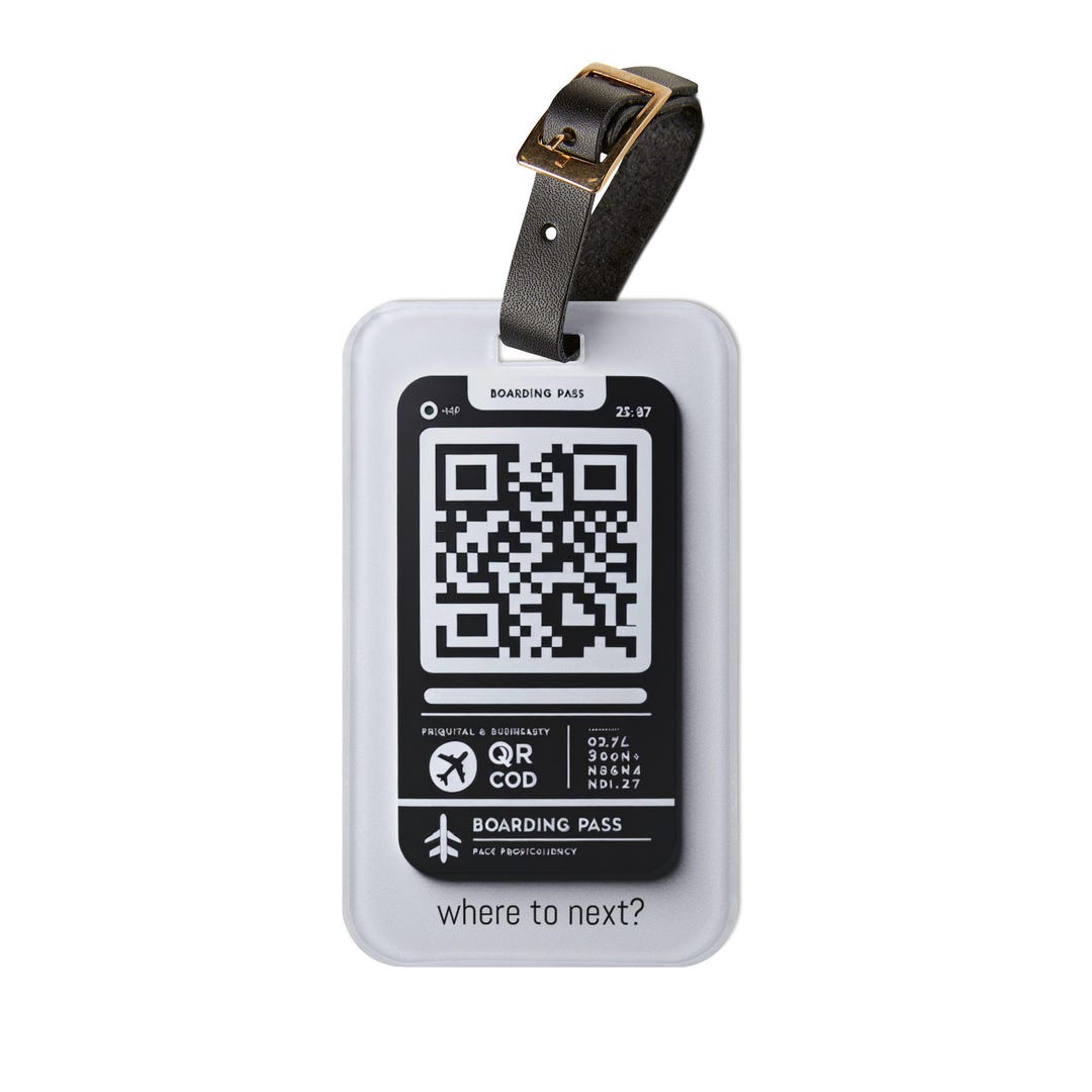 Luggage Tag - Boarding Pass QR Code Design - Etsy