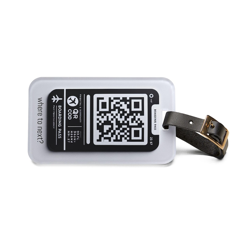 Luggage Tag - Boarding Pass QR Code Design - Etsy
