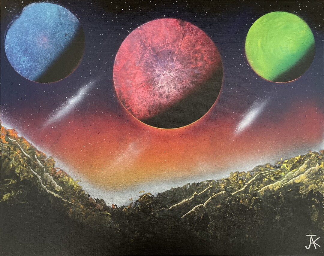Sunset Planets Over Mountains - Etsy