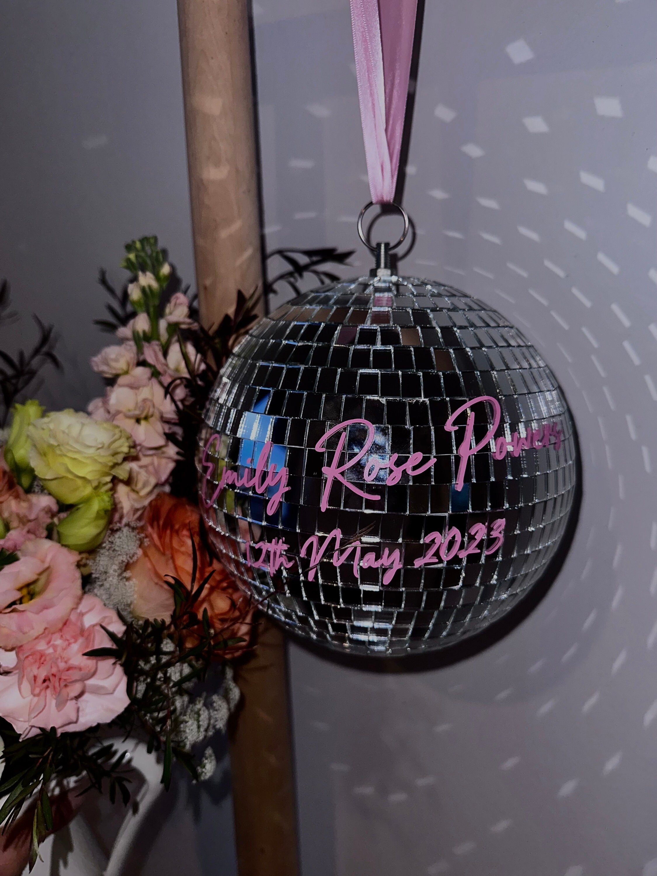 Disco Ball Personalise It 20cm pink - Etsy