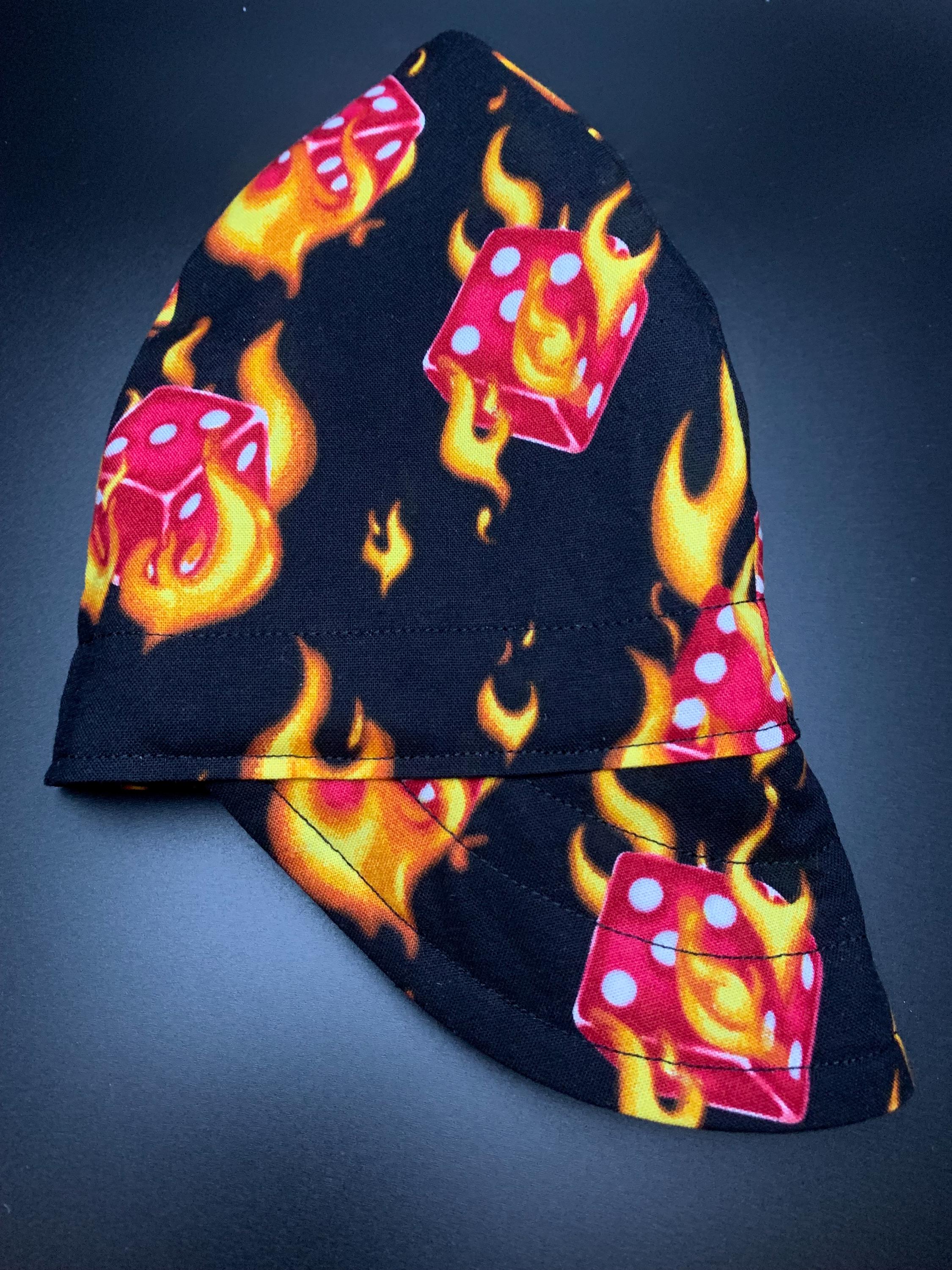 Quality, Pre-shrunk, Handmade Welding Caps! Flaming Dice! - Etsy