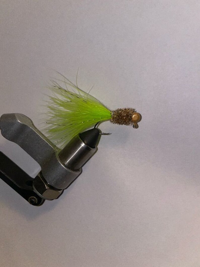 Hand Tied Crappie Jigs (gold and Chartreuse) Quantity 3 Jigs Multiple ...