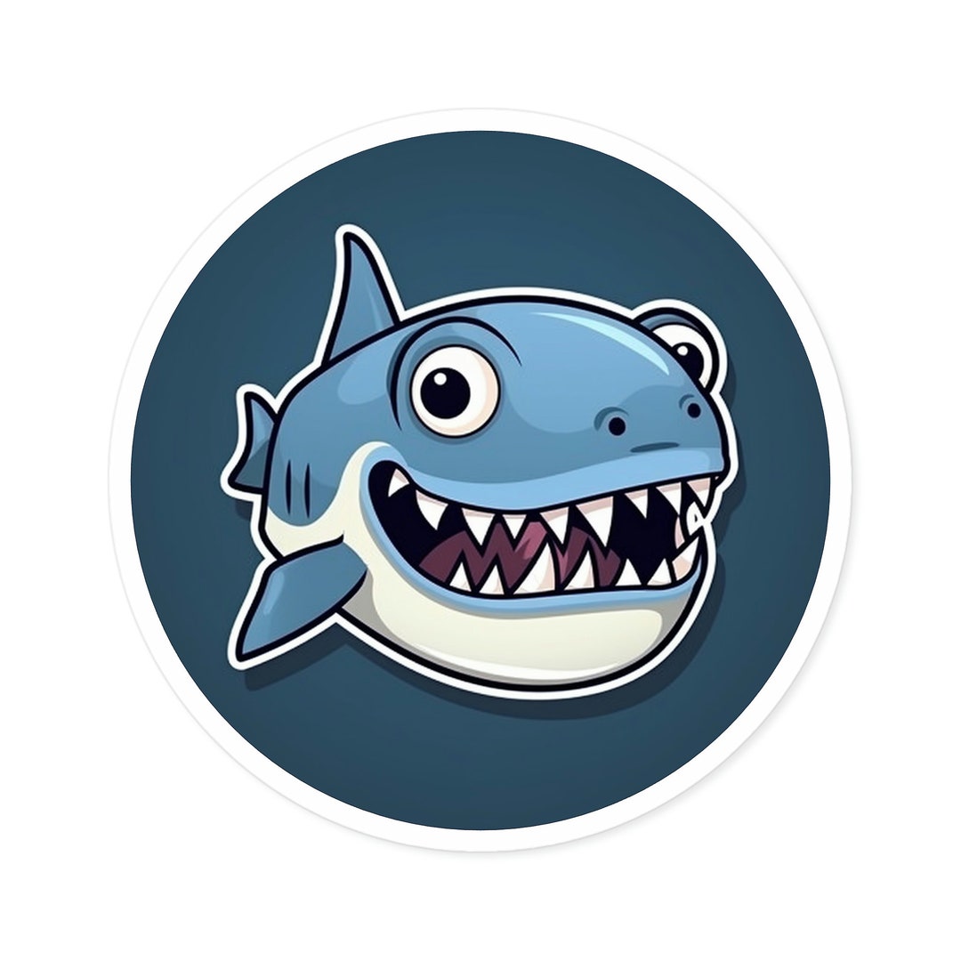 Playful Cartoon Shark Sticker - Etsy